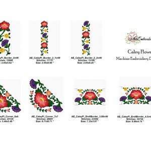 Caley Flowers - Machine Embroidery Designs Set for Hoop Sizes up to ...