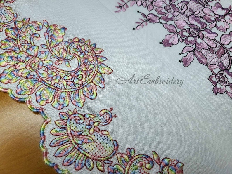 Tracy Edge Border Machine Embroidery Designs Set for Hoop up - Etsy