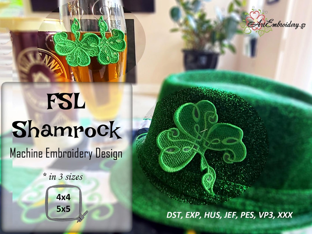 FSL Shamrock Machine Embroidery Design: Irish Lace (4x4, 5x5) (ITH) - Etsy