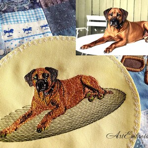 Rhodesian Ridgeback Machine Embroidery Design: Naturalistic Dog ...