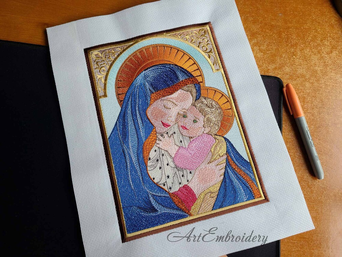 Madonna and Child Machine Embroidery Design (6x10, 8x12, 10x14" Hoops ...