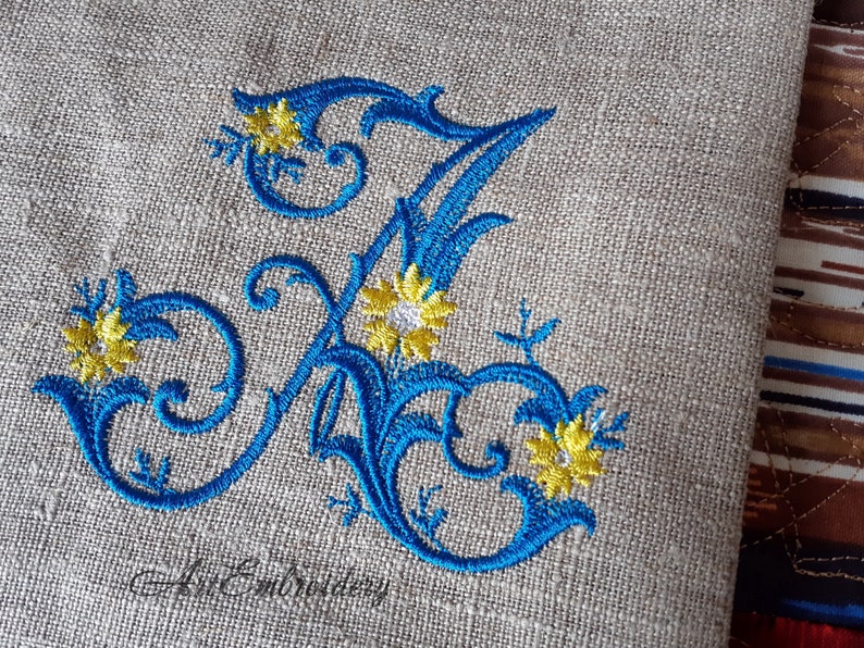 Vintage French Style Monogram Font Machine Embroidery | Etsy