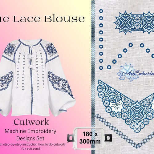 Fashion Cutwork Machine Embroidery Richelieu Designs Set for - Etsy