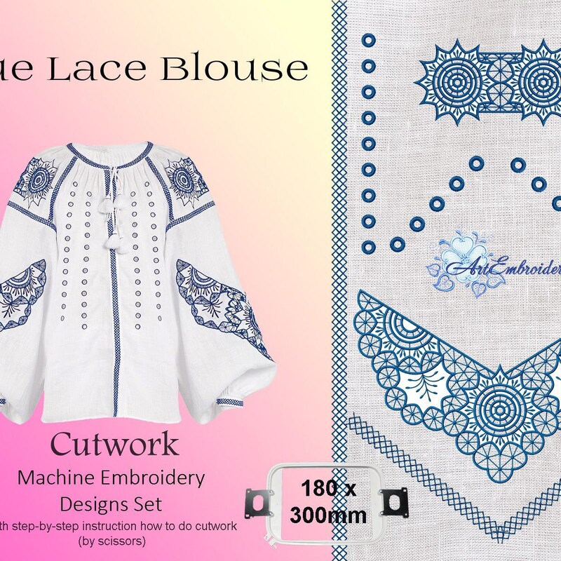 Lace Embroidery Blouse - Etsy