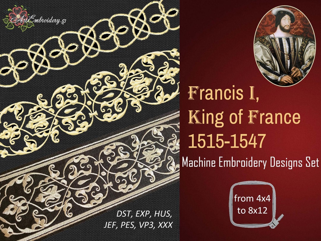 Francis I Embroidery Border Designs: Renaissance Costume (4x4 to 8x12 ...