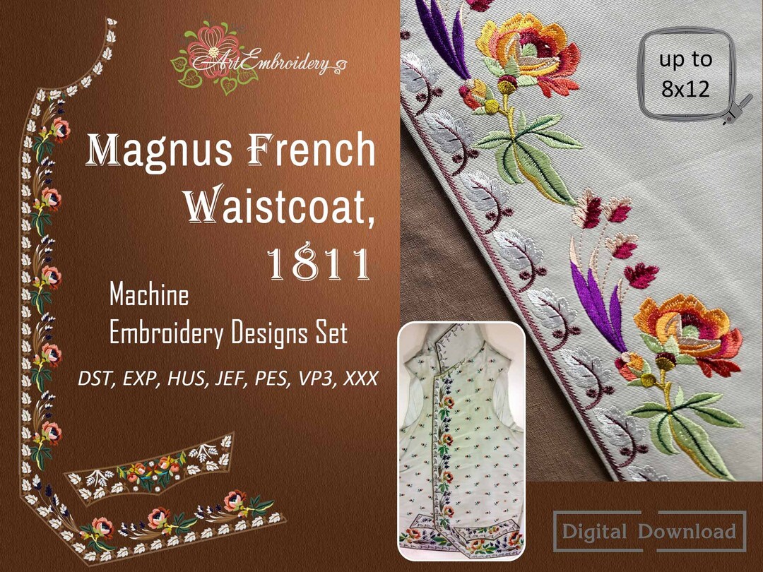 Magnus 19th Century French Waistcoat – Historical Machine Embroidery ...
