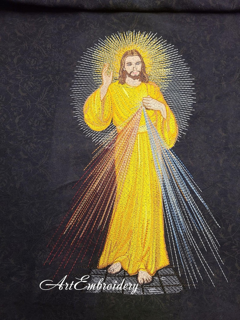 Divine Mercy Embroidery Design: Christian Jesus, 8x12 & 10x16 (digital ...