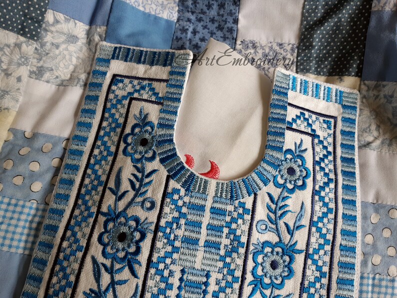 Floral Pocket Machine Embroidery Design Assembled for Hoop - Etsy