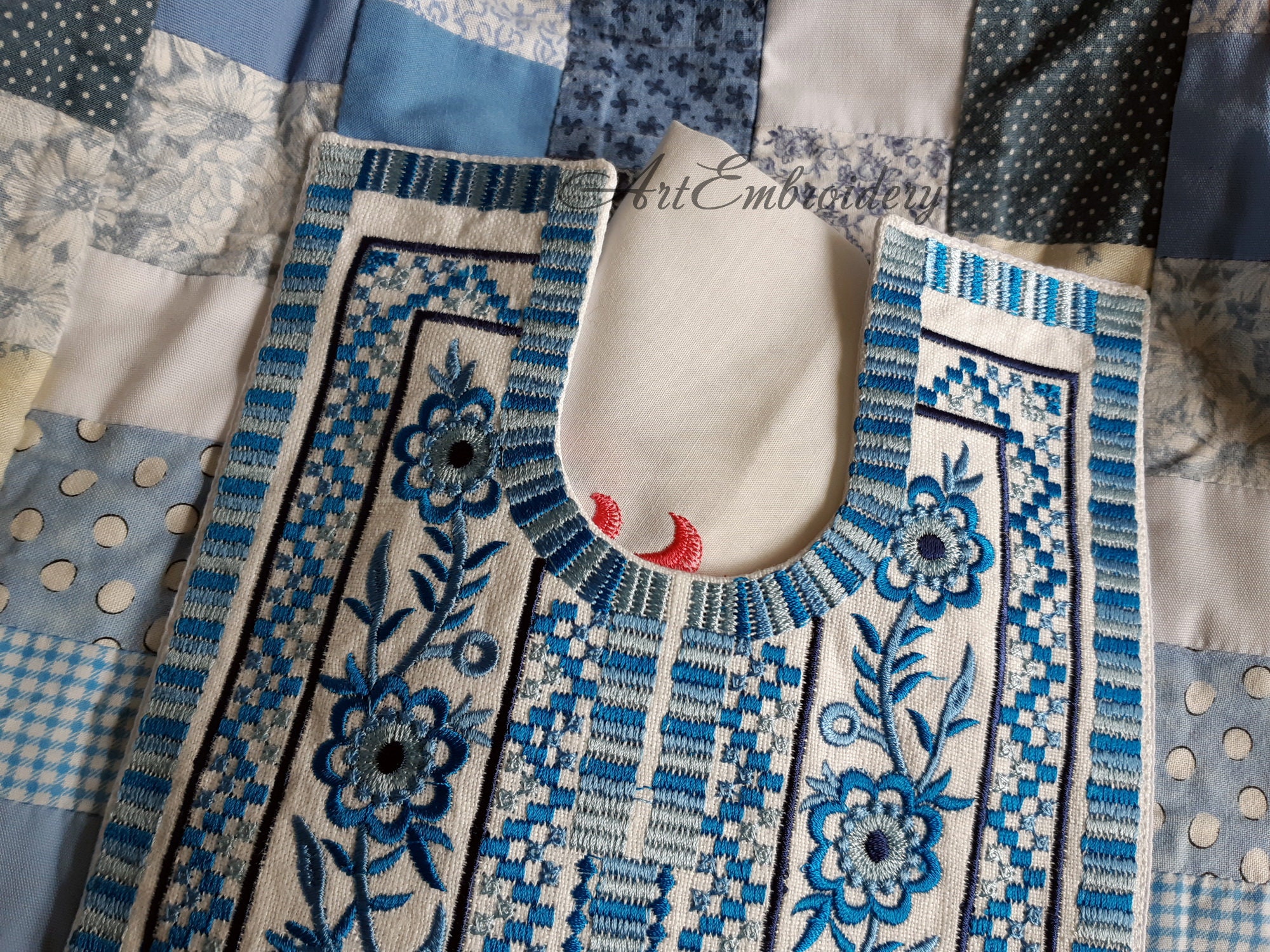 Floral Pocket Machine Embroidery Design assembled for hoop | Etsy