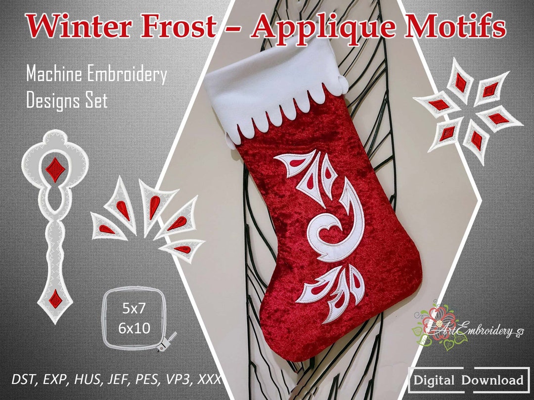 Winter Frost – Applique Motifs – Machine Embroidery Snow Swirls Designs ...