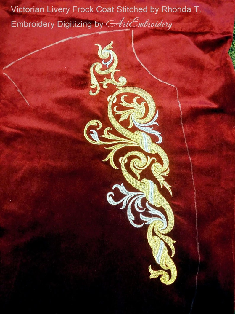 Victorian Livery Frock Coat Machine Embroidery Designs Set - Etsy