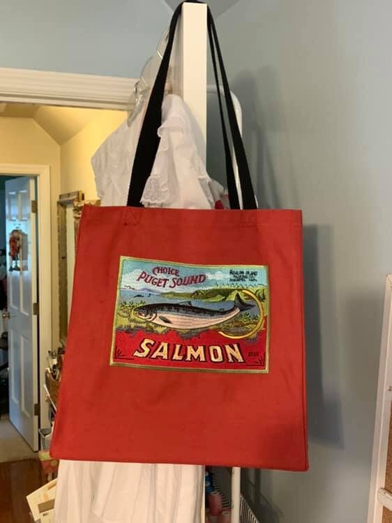 Antique Salmon Canning Label - Embroidery Designs for Hoops 4x6", 6x8 ...