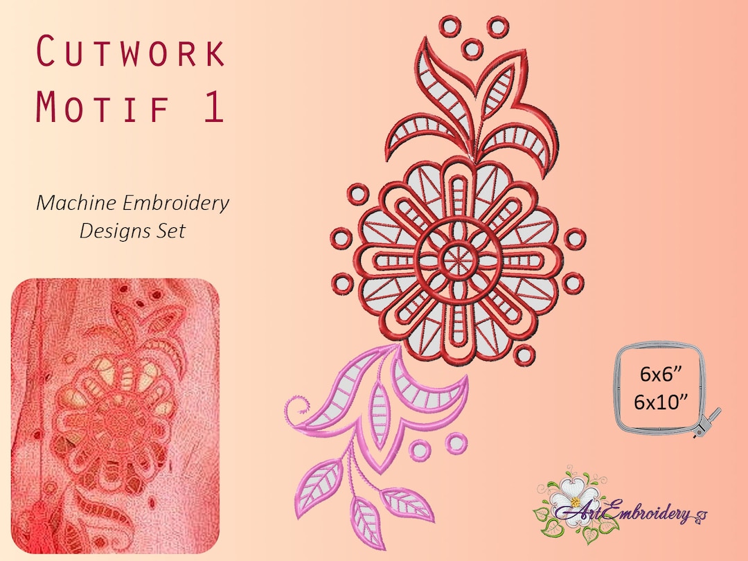 Cutwork Motif 1 - Cutwork Machine Embroidery Designs Set for Hoop 6x6 ...