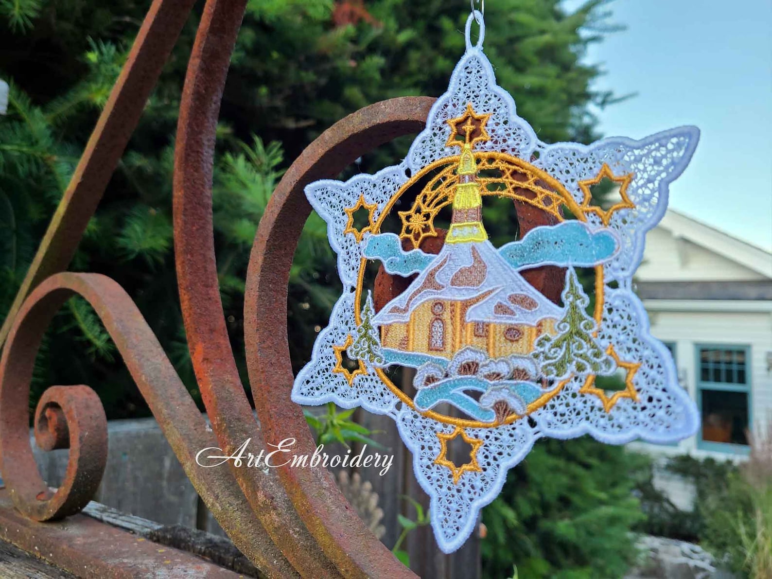 FSL Blessed Star: Machine Embroidery Lace Design (digital Download) - Etsy