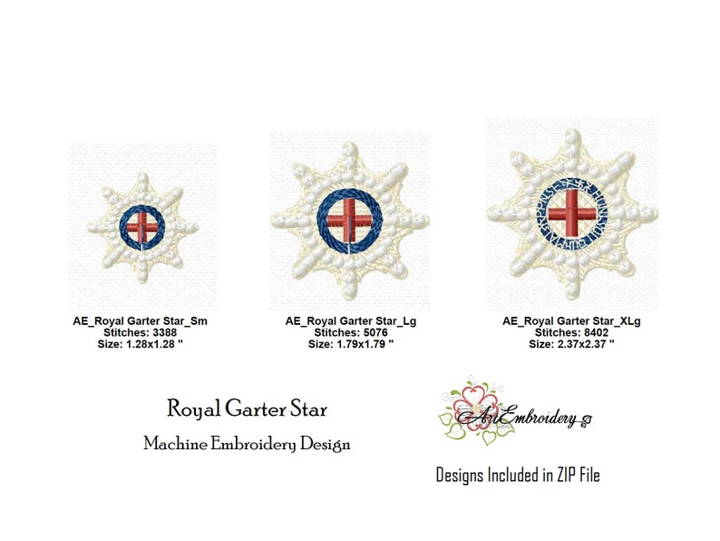 Royal Garter Star Machine Embroidery Freestanding Lace ITH - Etsy