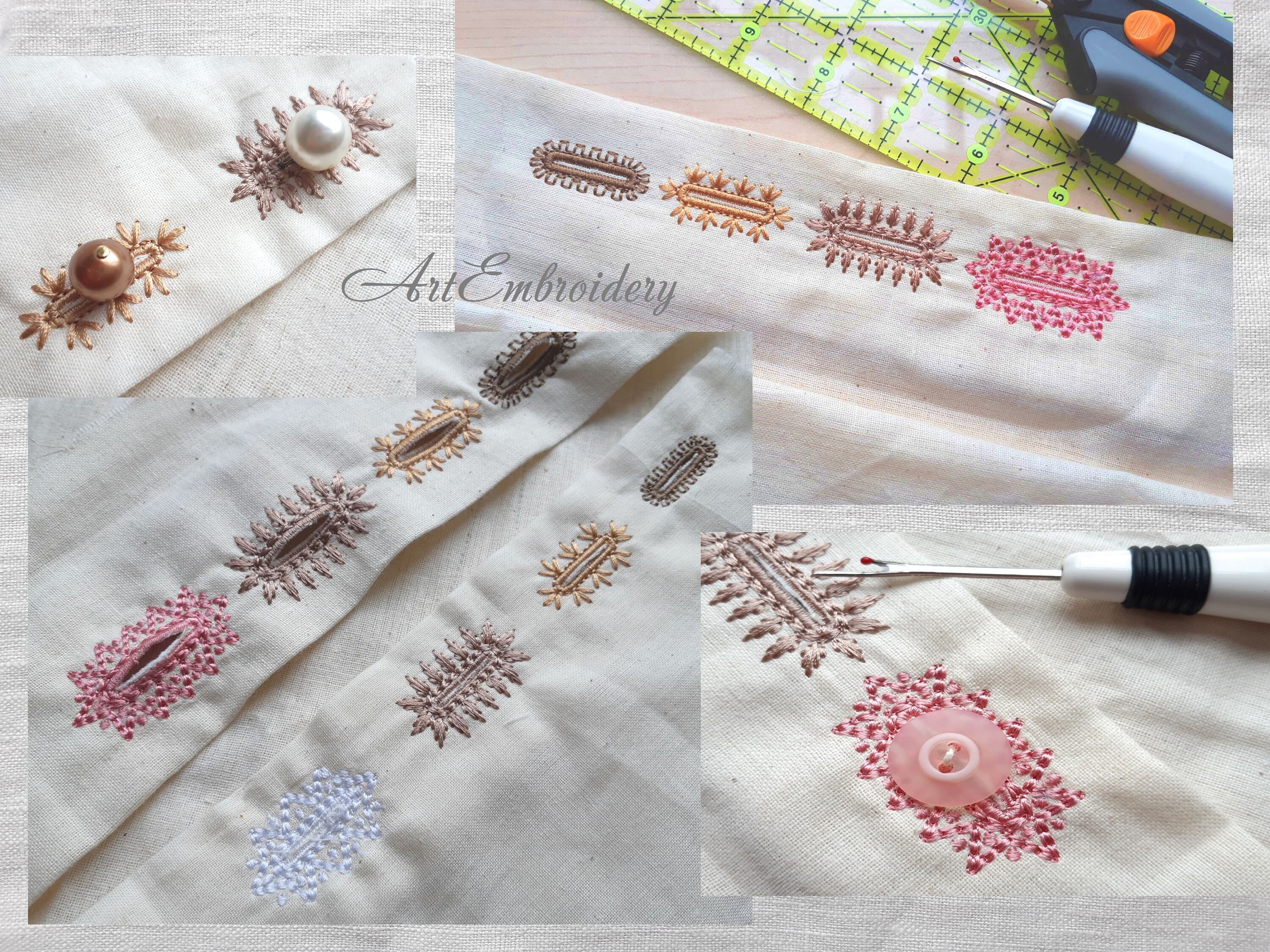 Historical 18-19th Century 4 Buttonholes - Machine Embroidery Designs ...