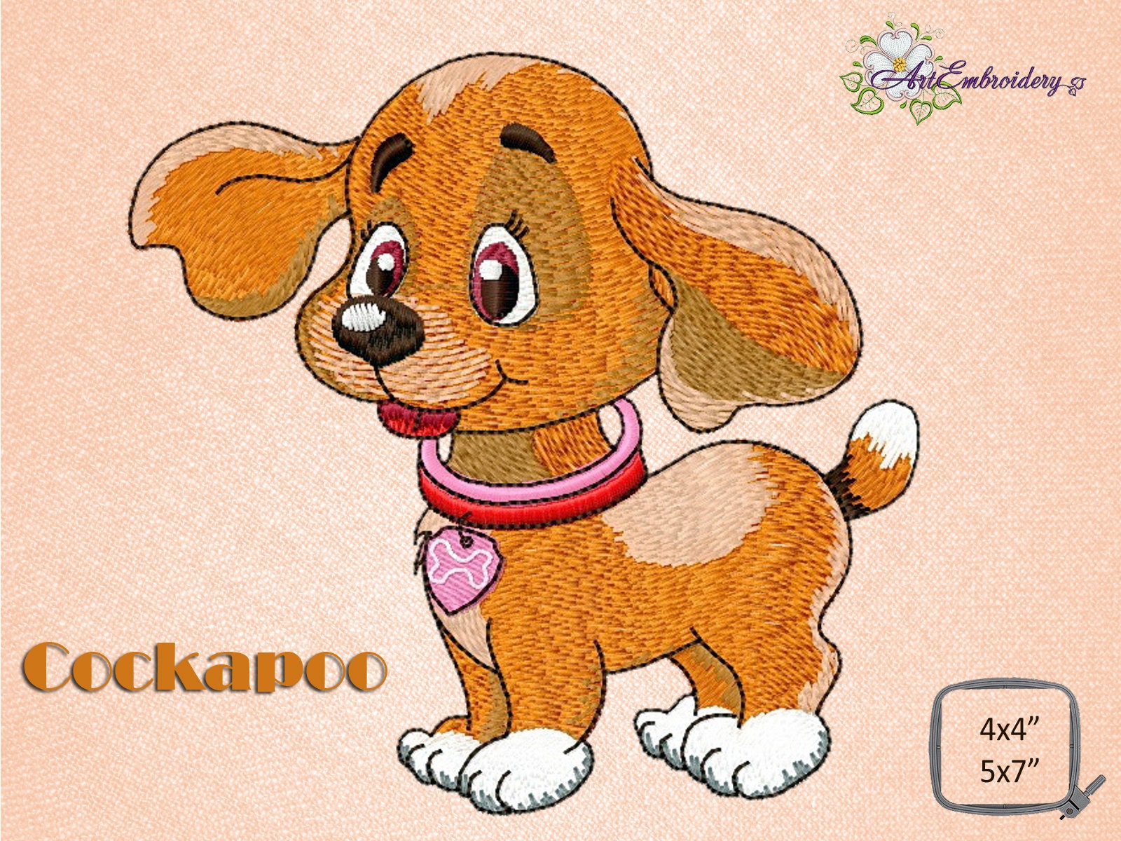 Cockapoo Dog Machine Embroidery Animal Design in Cartoon - Etsy