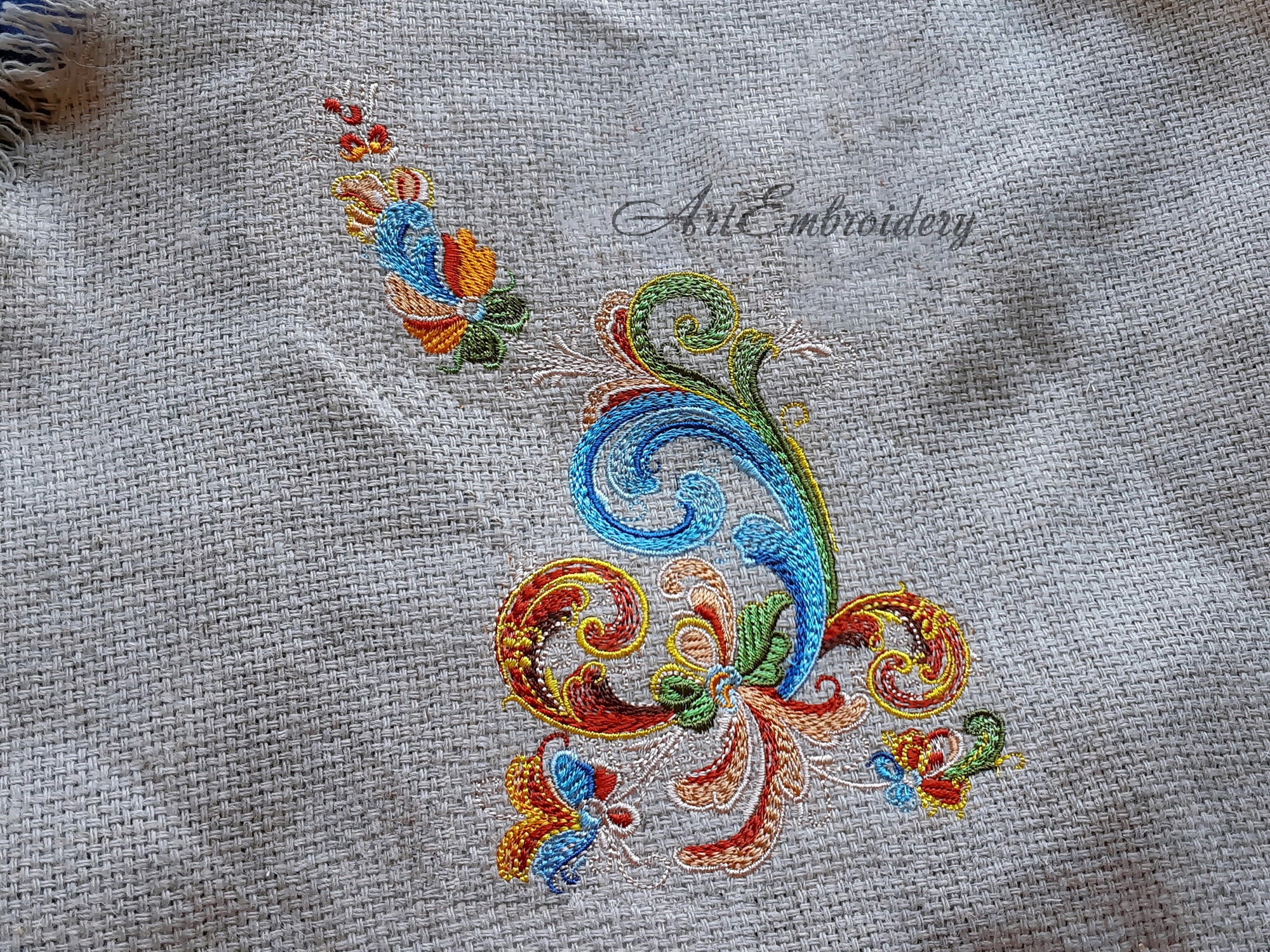 Rosemaling Motif Machine Embroidery Design Split Designs for | Etsy