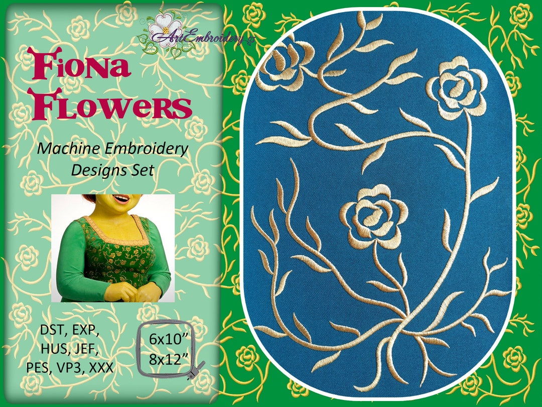 Fiona Flowers - Machine Embroidery Designs Set in 2 Sizes for Hoop 6x10 ...