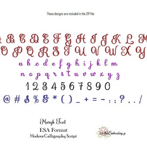 Maryk Font in ESA Format - Modern Calligraphy Script for Your Wilcom E3 ...