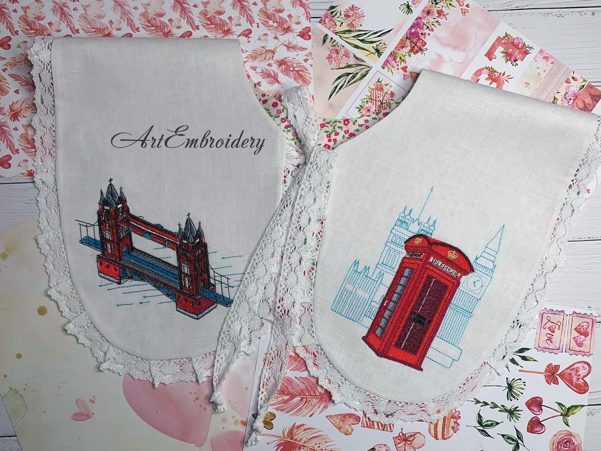 Londons Iconic Symbols Machine Embroidery Designs Set in 2 - Etsy Australia
