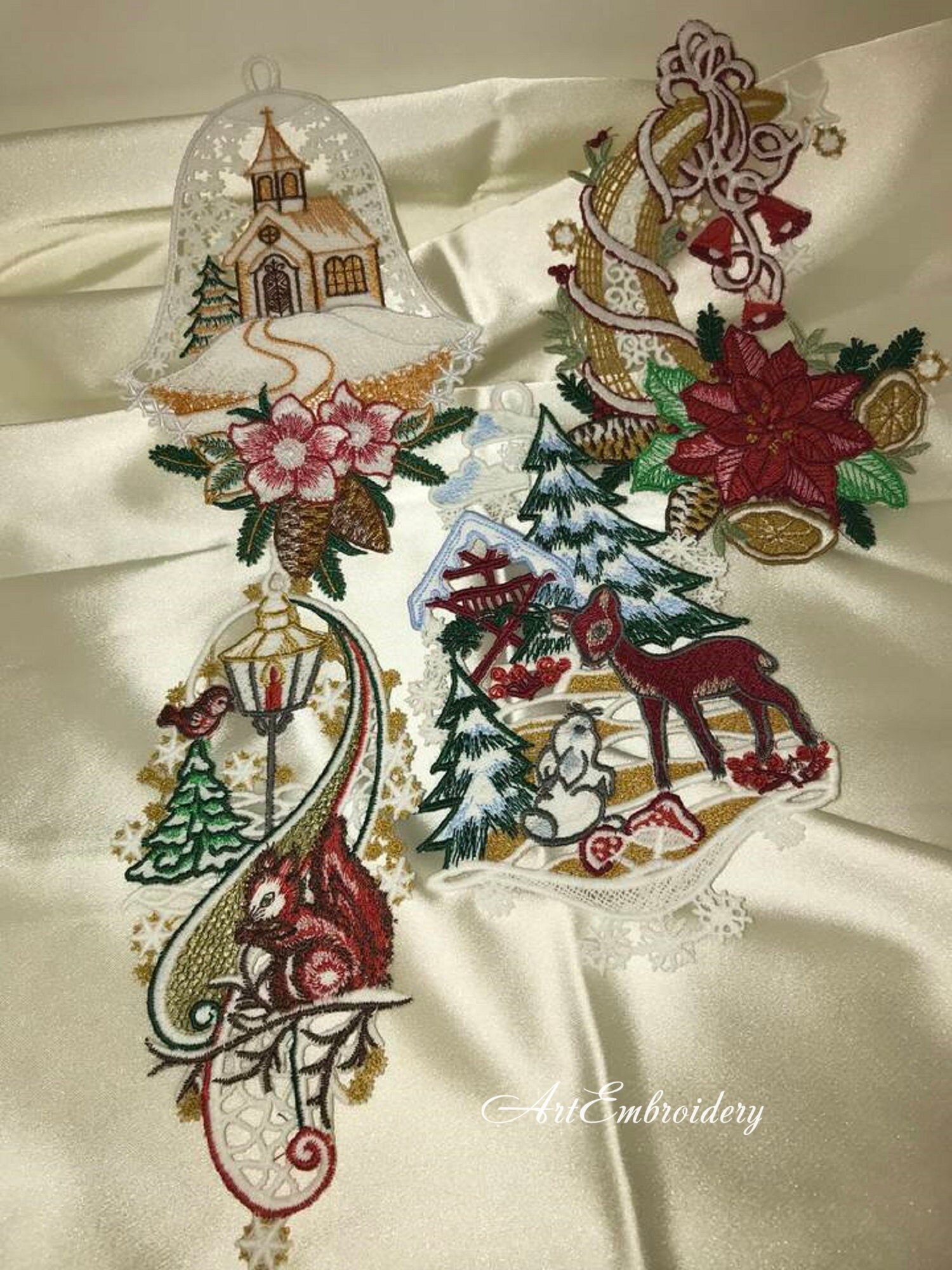 Winter Fairy Tale Deer FSL Machine Embroidery Design (5x7 and 6x8 ...