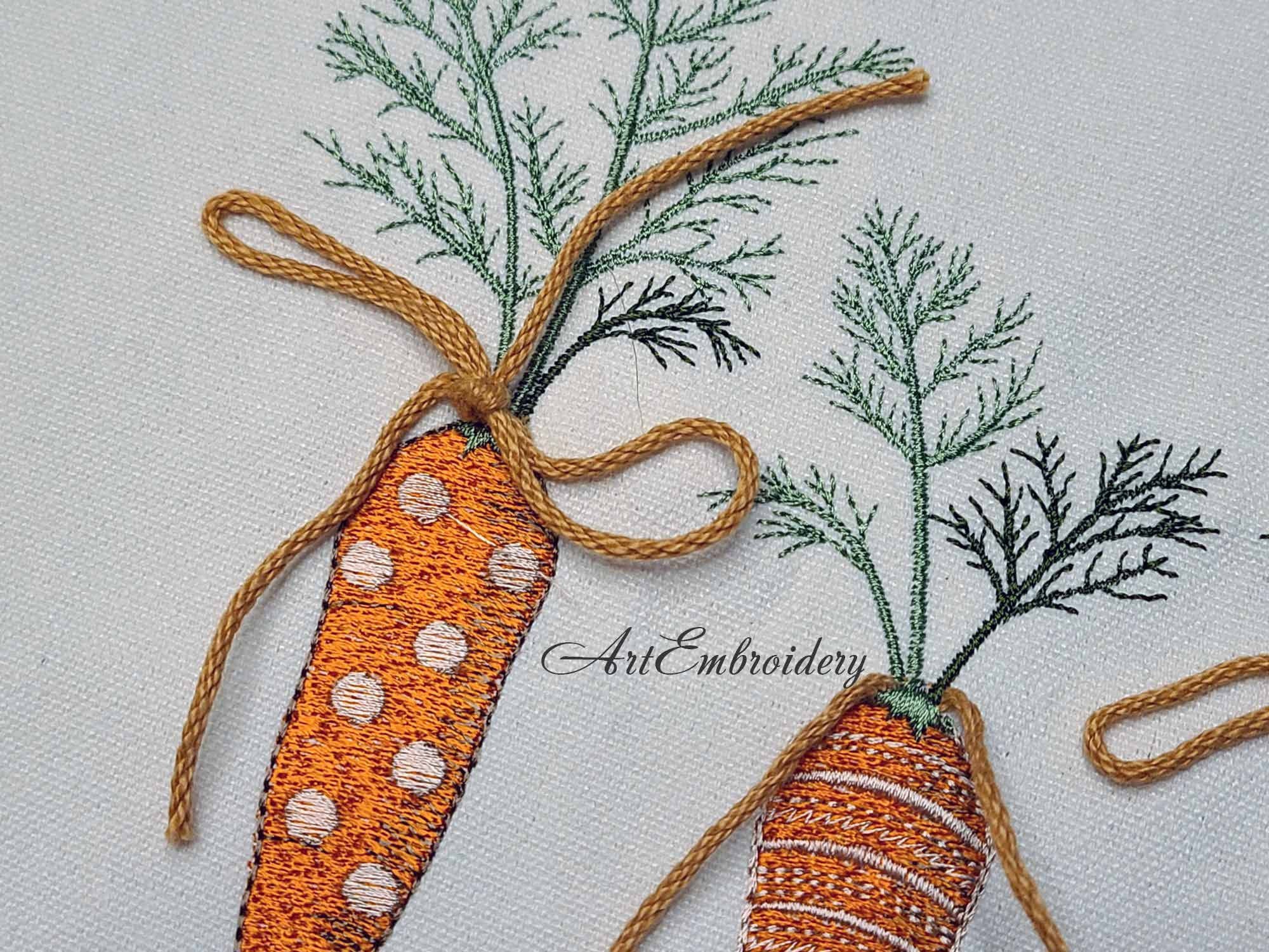 Patterned Carrots - Vegies Machine Embroidery Designs Set for Hoop 5x7 ...