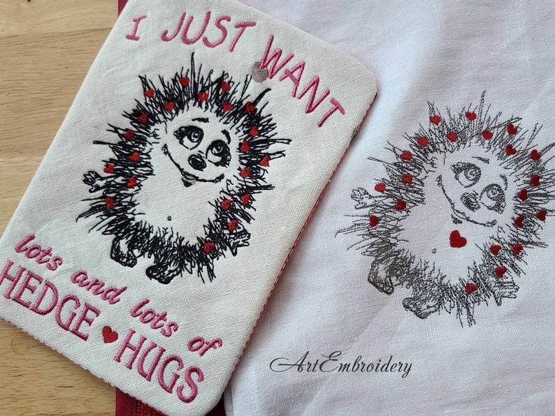 Hedge-hugs - Machine Embroidery Designs Set of Mug Rug, Happy Hedgehog ...
