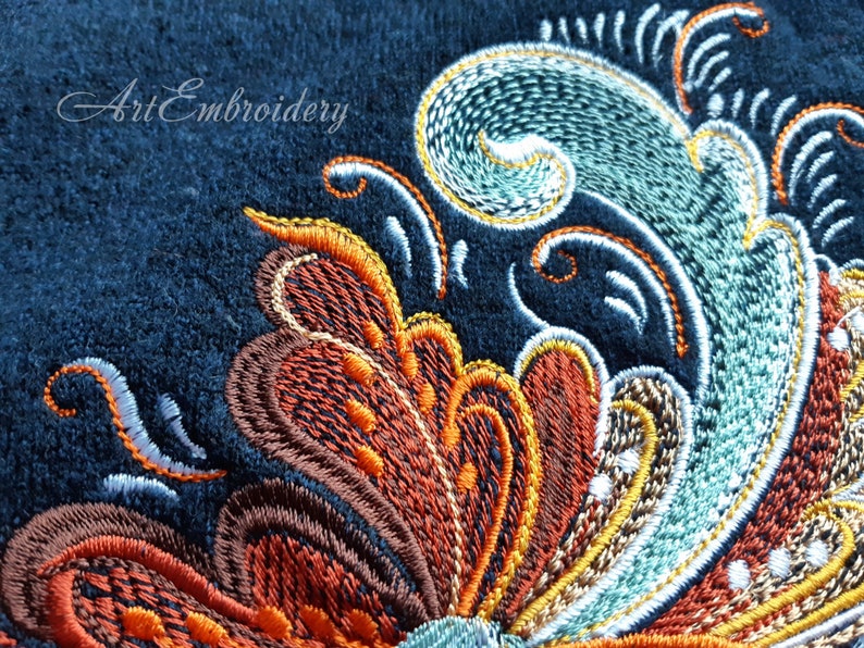 Rosemaling Embroidery Designs: Floral Motif & Stocking With Berry ...
