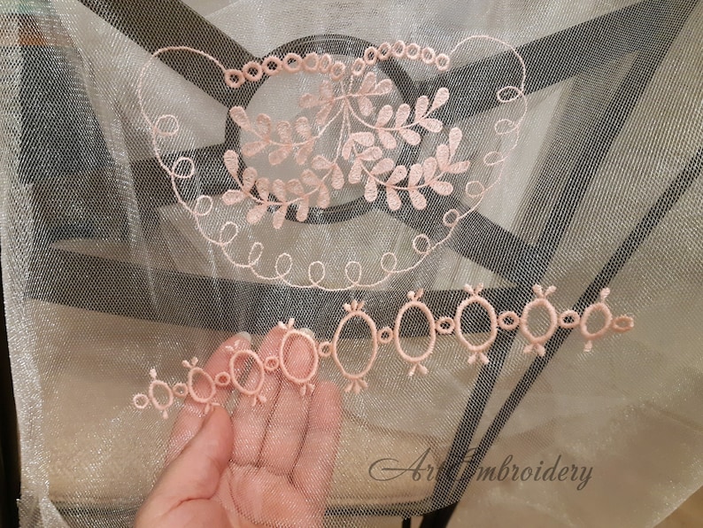 Regency Pink Tulle Dress 1805-1810 Machine Embroidery - Etsy