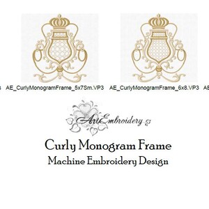 Curly Monogram Frame - Machine Embroidery Design (5x7, 6x8, 8x8) - Etsy