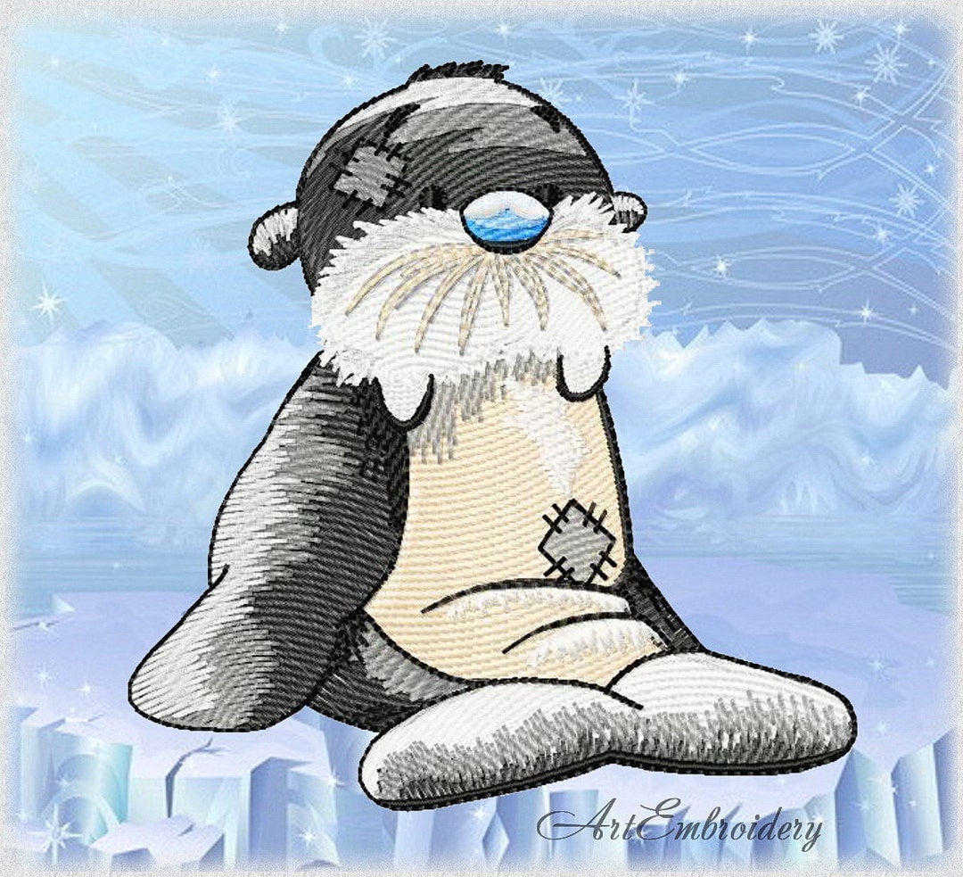 Cartoon Seal - Machine Embroidery Design, Old Toy Series, 2 Sizes, Hoop ...