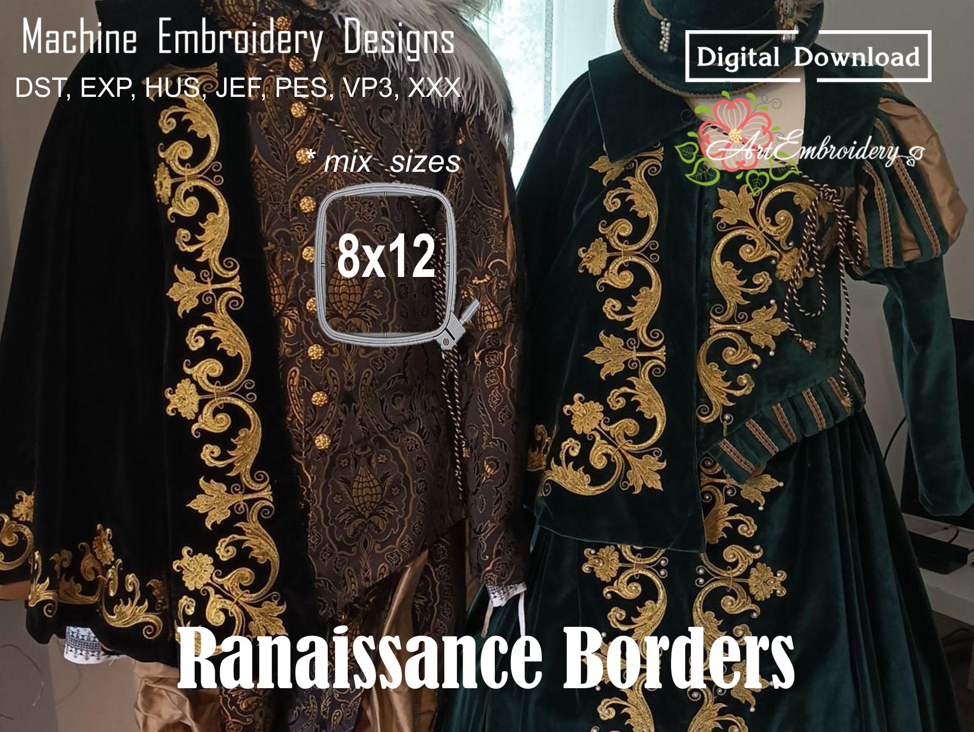 Renaissance Embroidery Designs: 16th Century Borders (8x12) (digital ...