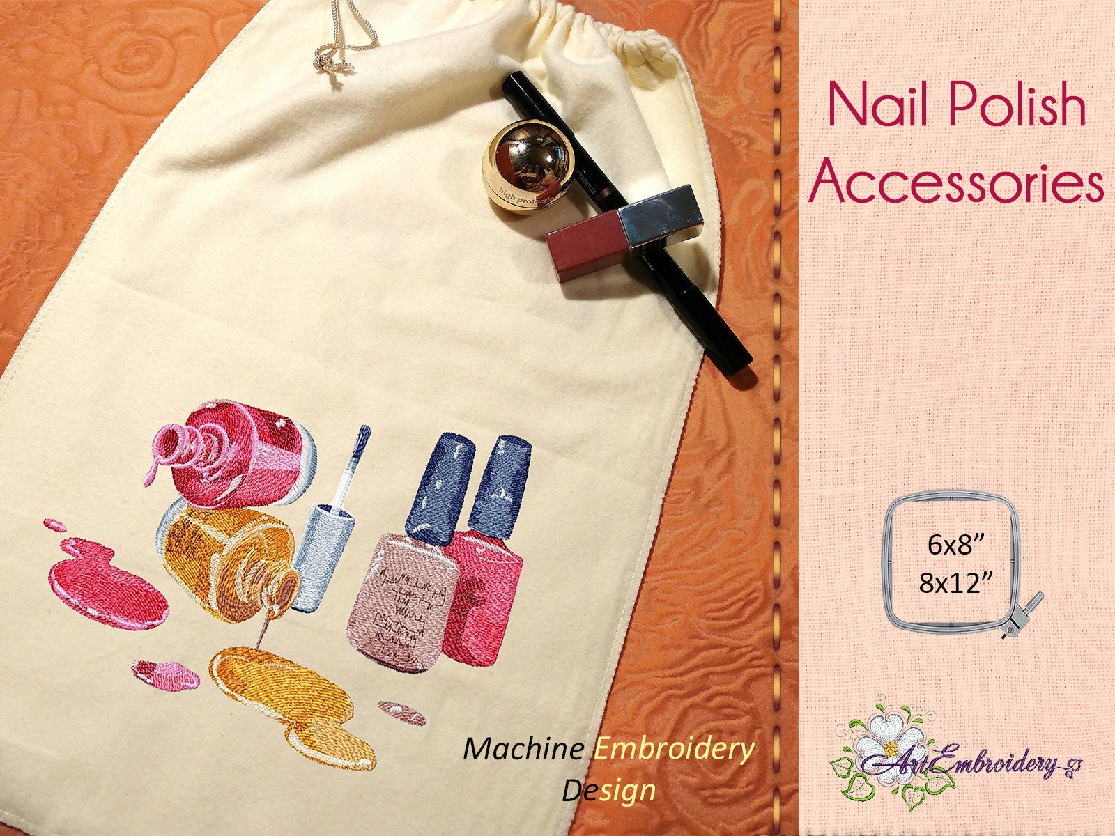 Nail Polish Accessories - Machine Embroidery Design in Two Sizes - Etsy