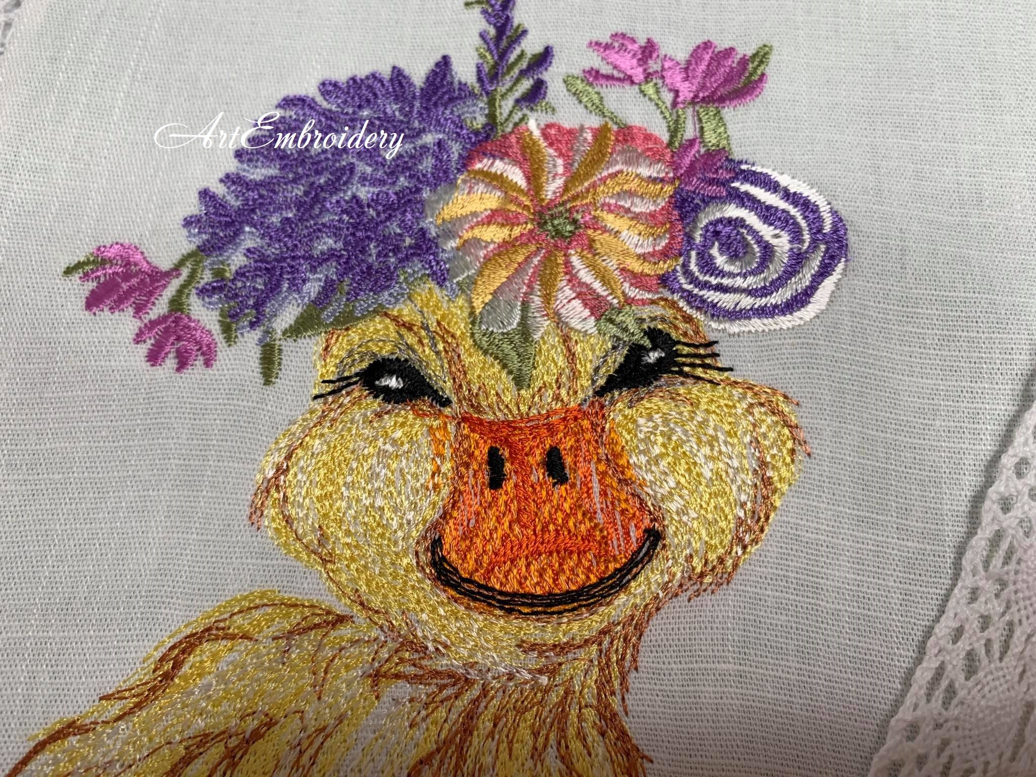 Floral Duck - Machine Embroidery Design in Three Sizes for Hoop 5x7 ...