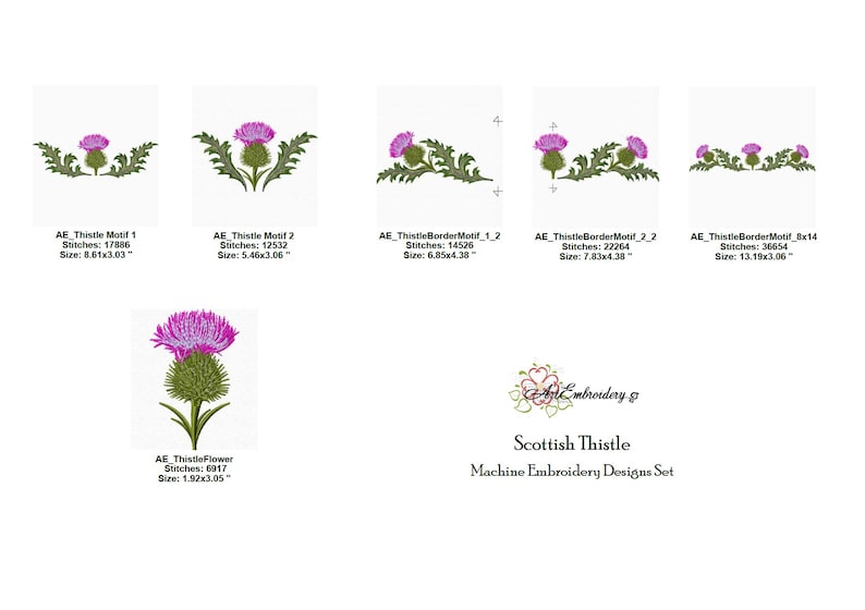 Scottish Thistle - Machine Embroidery Designs Set for Hoop Sizes up to ...