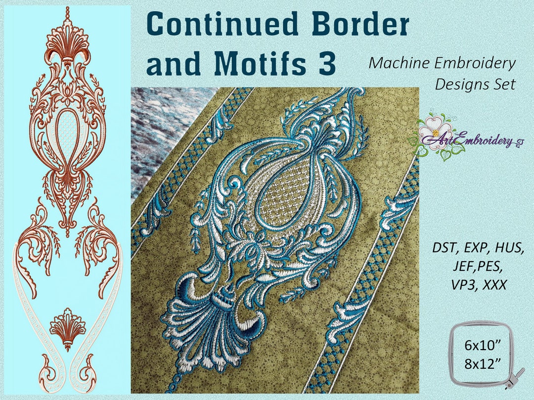 Continued Border and Motifs - Machine Embroidery Designs Set 3 for Hoop ...