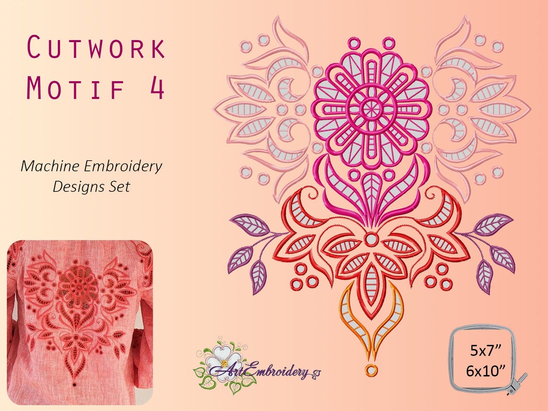 Cutwork Motif 4 - Cutwork Machine Embroidery Designs Set for Hoops 5x7 ...