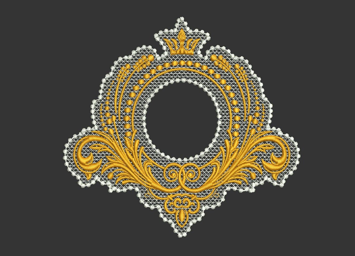 Royal Monogram Frame Machine Embroidery Design in three | Etsy