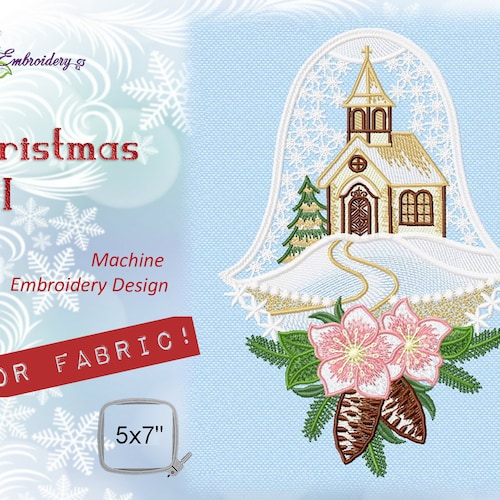 Christmas Night Machine Embroidery Design for the Decor of - Etsy