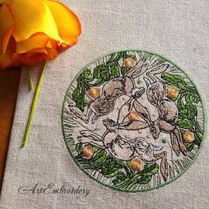 Hare Trinity Machine Embroidery Design: Triskele Hares (digital ...
