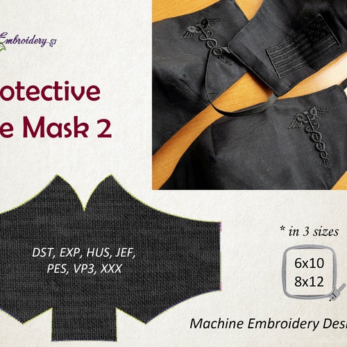 Face Mask Machine Embroidery Design Mask in the Hoop 7 Sizes - Etsy