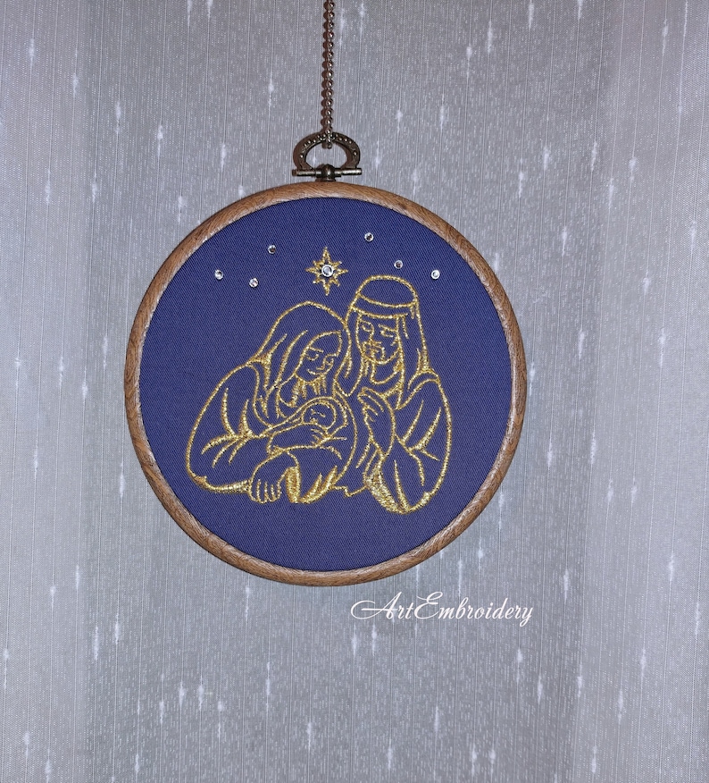 Nativity Outline Machine Embroidery Design for Hoop | Etsy