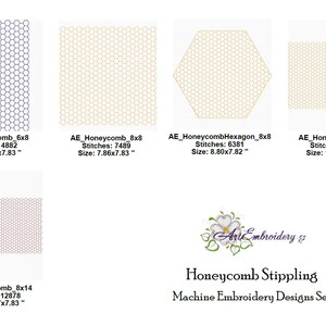 Honeycomb Stippling - Machine Embroidery Designs Set Mixed Sizes up to ...