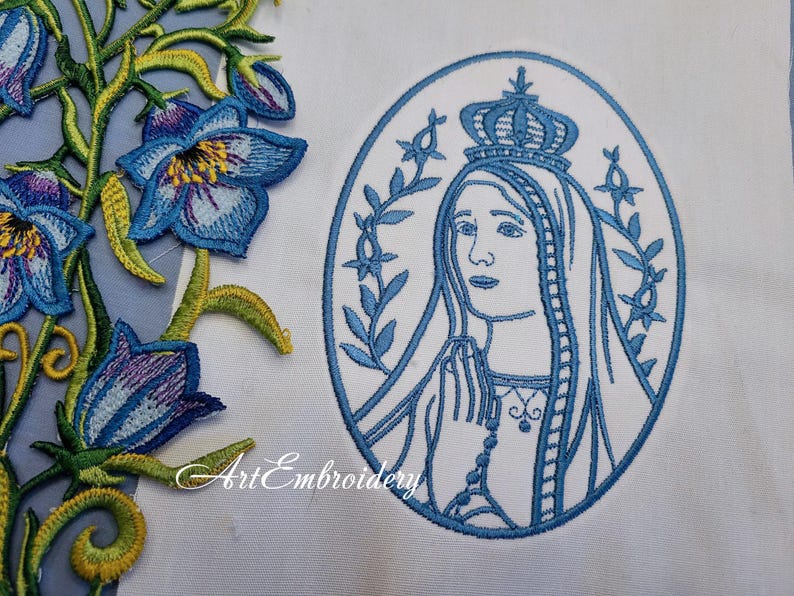 Mother Mary - Machine Embroidery Christian Religious Design in Two ...