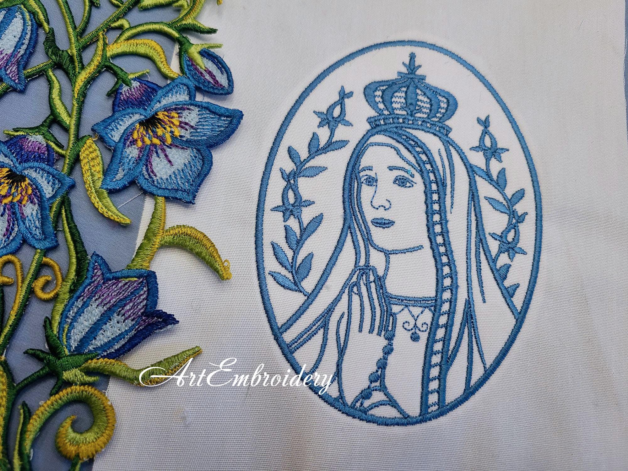 Mother Mary - Machine Embroidery Christian Religious Design in Two ...