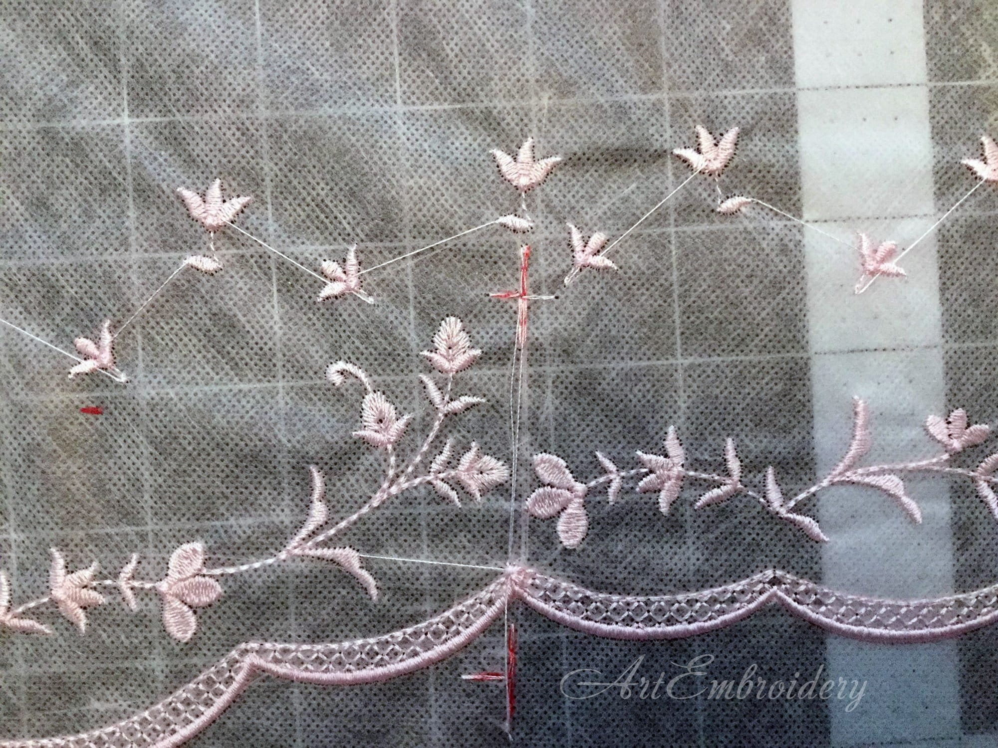 18th Century Engageantes sleeve Ruffles Machine Embroidery | Etsy UK