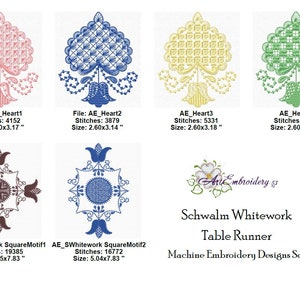 Schwalm Whitework Table Runner - Machine Embroidery Designs Set - Etsy