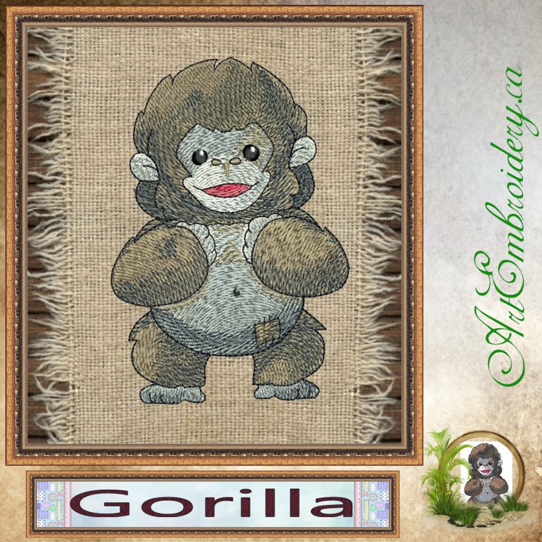 Gorilla - Machine Embroidery Designs Set for a Babies and Children of a ...