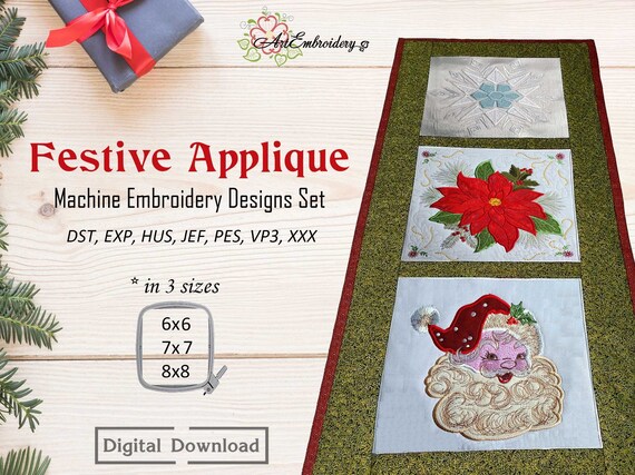 Festive Applique Machine Embroidery Christmas Iconic Designs - Etsy